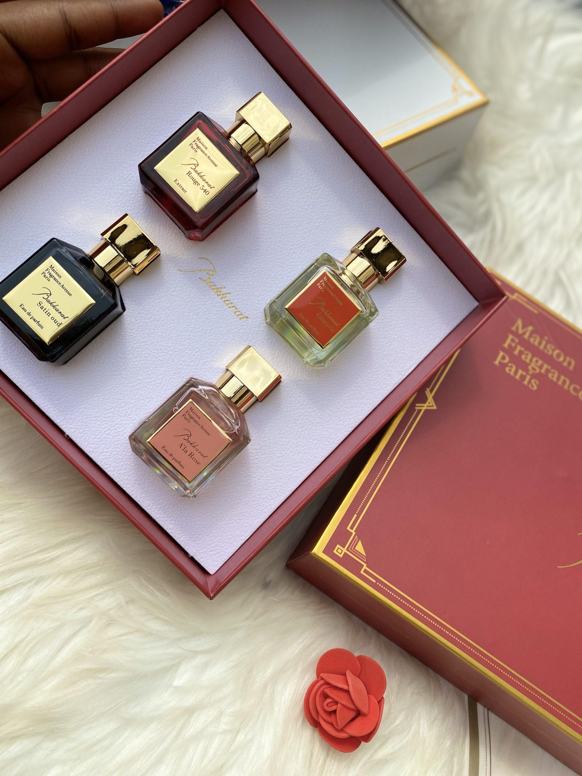 Bakkarat 4 in one red perfume set (fragrance Avenue) - Perfume store in ...